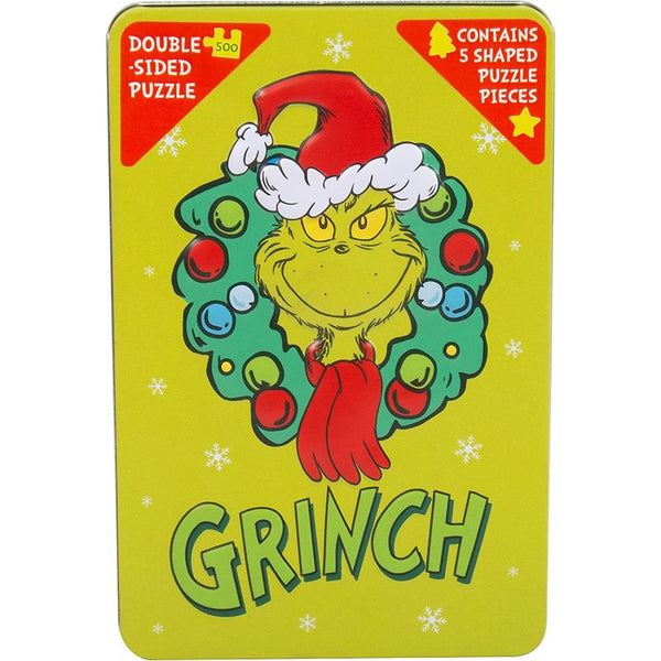 The Grinch Double Sided 500 Piece Jigsaw Puzzle in a Tin - The Online ...