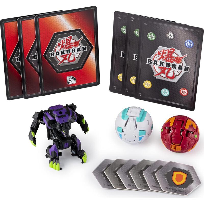 Bakugan Battle Planet Action Figure Starter Pack - Darkus Lupitheon (3 ...