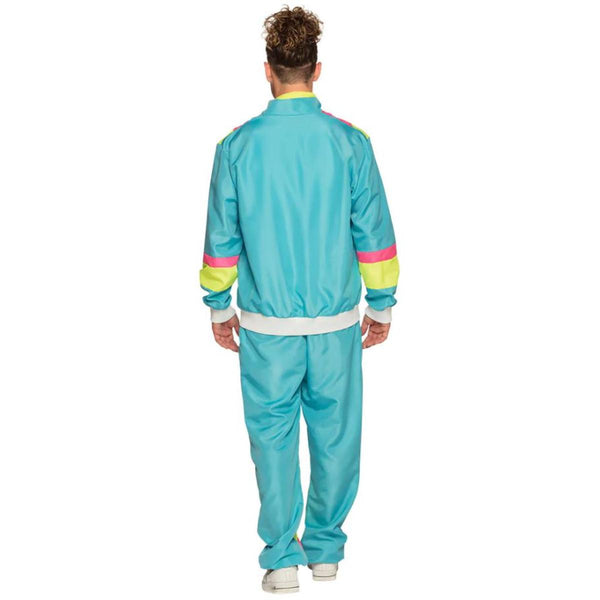 Boland Retro Dude Shell Suit 80s Men's Fancy Dress Costume - Neon Blue ...