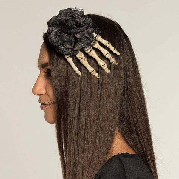 Boland Skeleton Hand Hair Clip Adult Halloween Fancy Dress - The Online ...