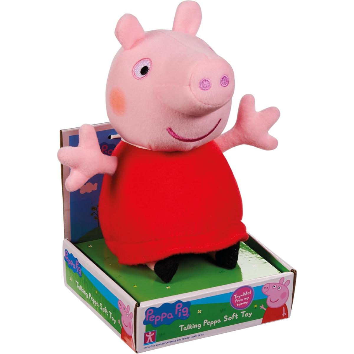 Peppa Pig Talking Soft Toy (Red Dress) - The Online Toy Store