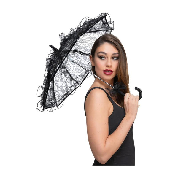 Gothic Victorian Lace Parasol (Black) - Wicked Costumes Adult Fancy Dr ...