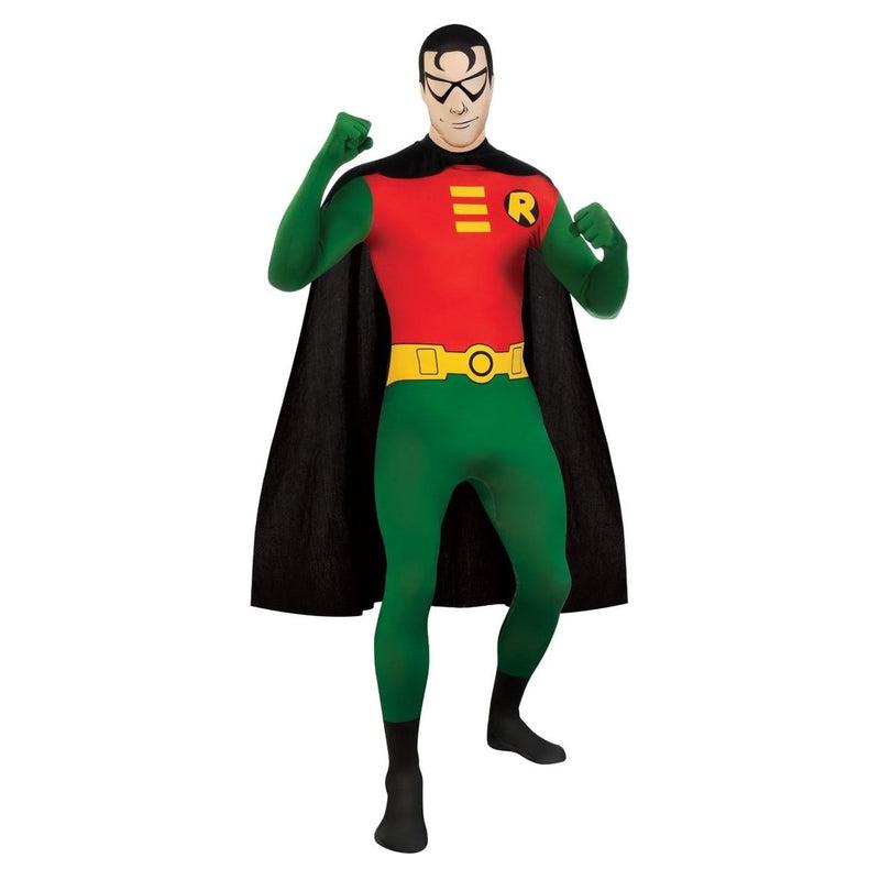 Mens 2nd Skin Superhero Full Body Suit Bodysuit Fancy Dress Costume Ad ...