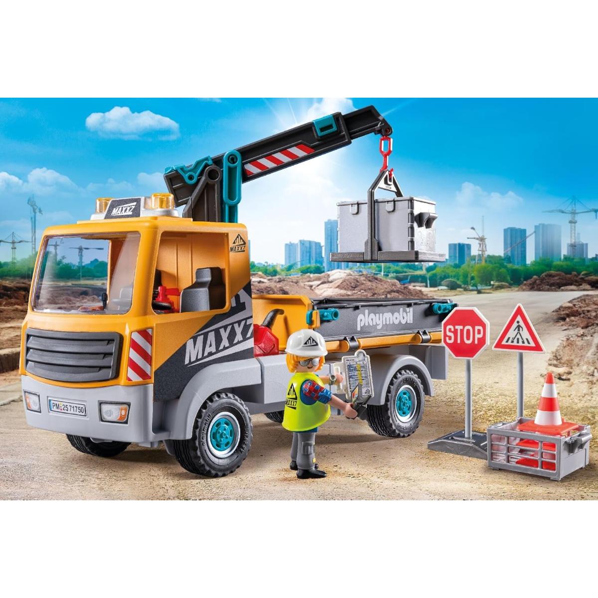 Playmobil 71750 Action Heroes Construction Truck with Crane - The ...