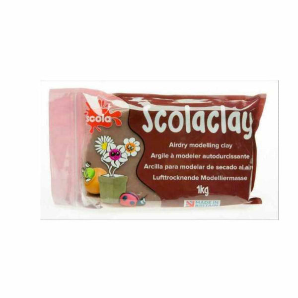 Scola Air Drying Modelling Clay 1kg - Terracotta - The Online Toy Store