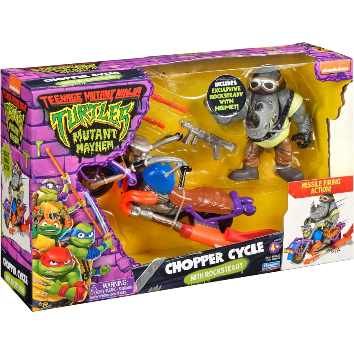 Teenage Mutant Ninja Turtles Mutant Mayhem Chopper Cycle with Rockstea ...