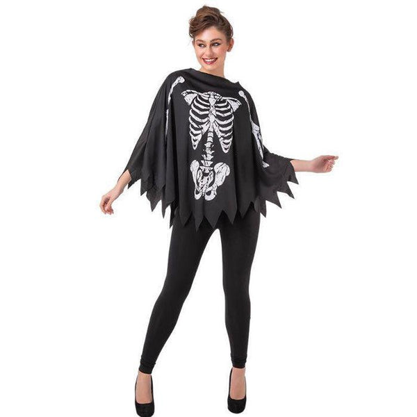 Wicked Costumes Skeleton Bones Poncho Adult Halloween Fancy Dress - The ...