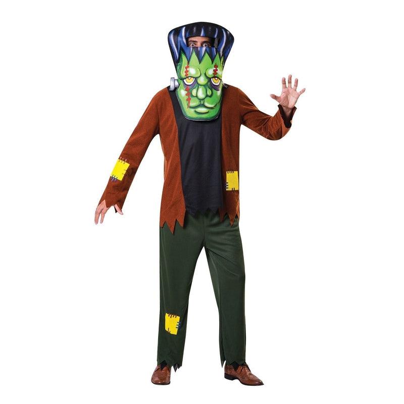 Adult Big Head Frankenstein Costume Mens Monster Halloween Fancy Dress ...