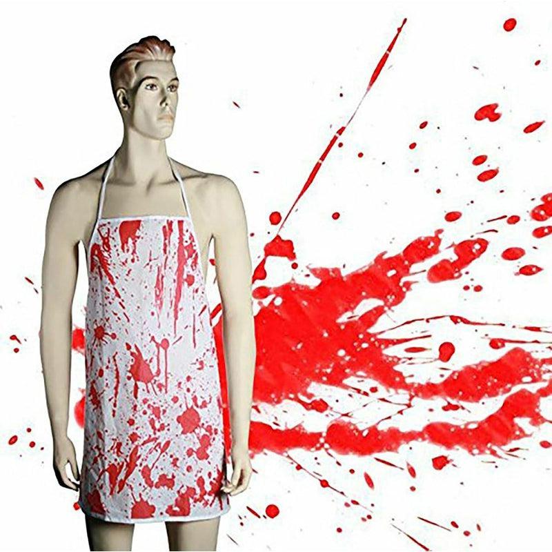 Adult Bloody Apron Fancy Dress Costume Mens Halloween Butchers Waiter ...