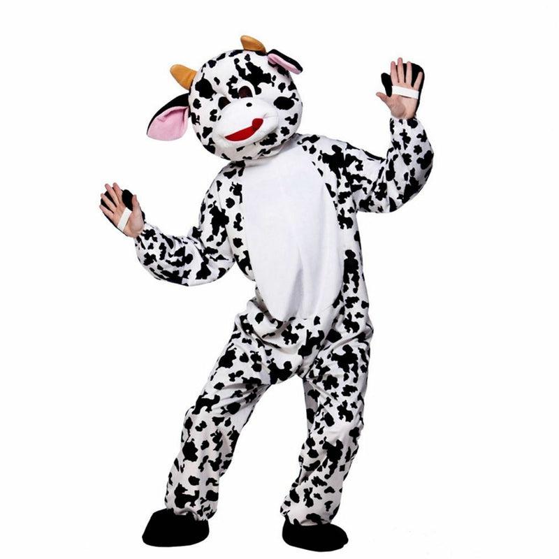 Adult Cute Cow Mascot Costume Unisex Farm Animal Fancy Dress Outfit ...