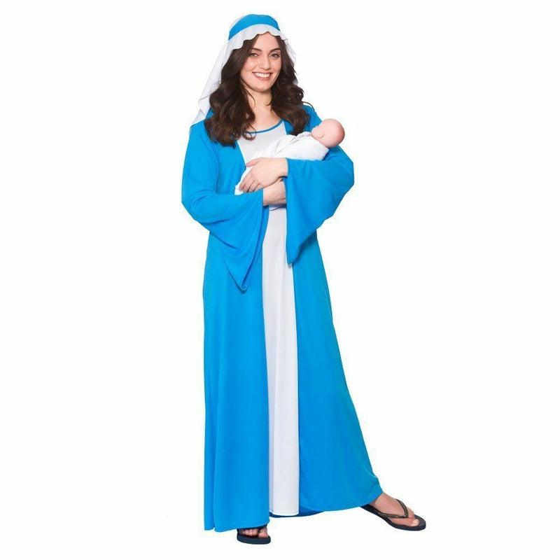 Adult Ladies Virgin Mary Costume Christmas Nativity Womens Fancy Dress ...