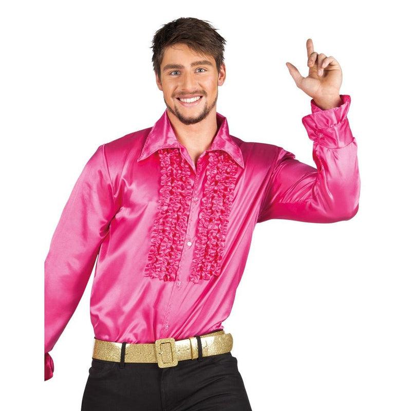 Adult Mens Disco Ruffle Shirts Frilly 1970s 70s Fancy Dress Costume ...
