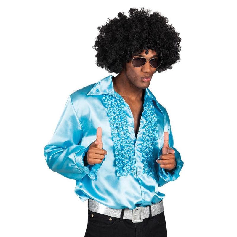 Adult Mens Disco Ruffle Shirts Frilly 1970s 70s Fancy Dress Costume ...