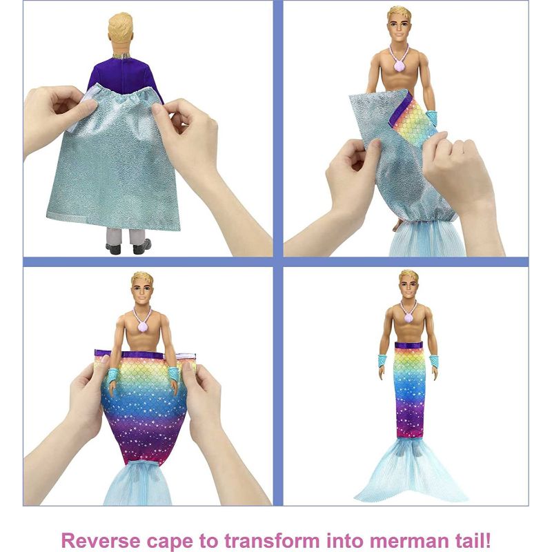 Barbie Dreamtopia 2-in-1 Prince to Merman Ken Doll & Accessories - The ...
