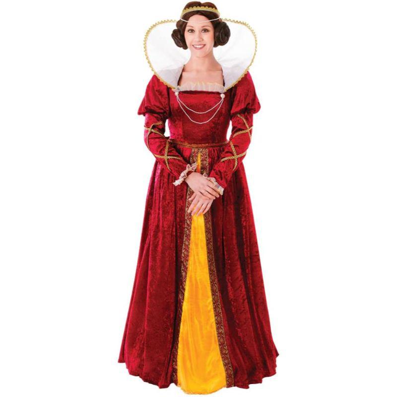 Bristol Novelty Medieval Queen Elizabeth Women's Fancy Dress Costume ...