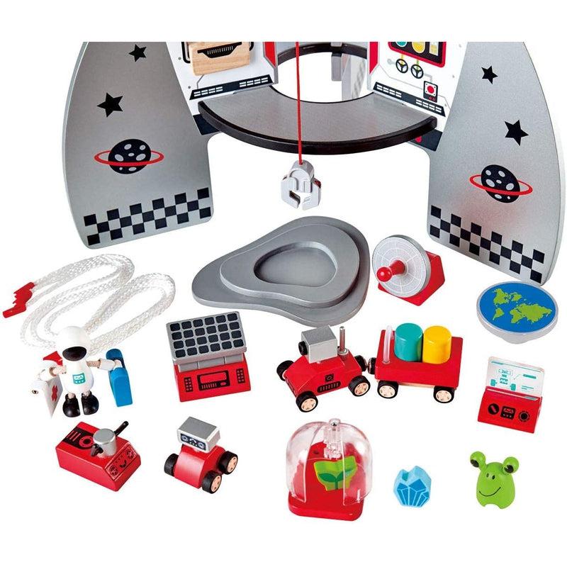 Hape Four-Stage Rocket Ship - Wooden Spaceship Toy with Real-Life Spac ...
