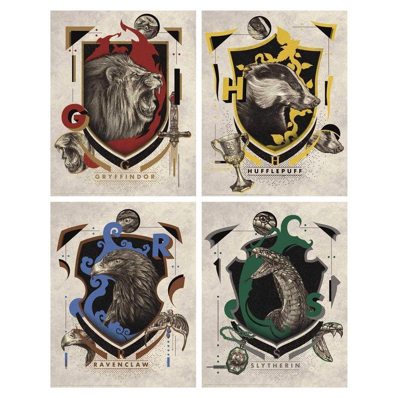 Harry Potter House Crests of Hogwarts Art Print Posters - The Online ...