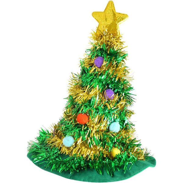 Henbrandt Adult Christmas Tree Hat with Star Fancy Dress Accessory ...