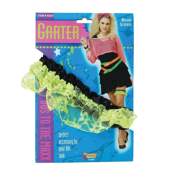 Ladies Neon Lace Garter 80s Hen Do Party Fancy Dress Costume Accessory ...