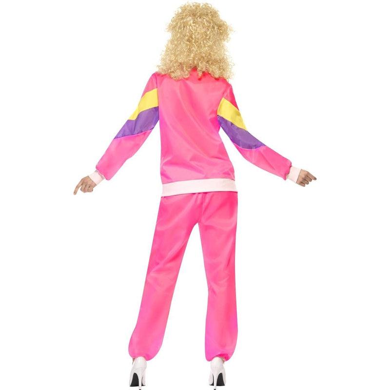 Ladies Pink Shell Suit Costume Scouser Retro 80s Tracksuit Fancy Dress ...