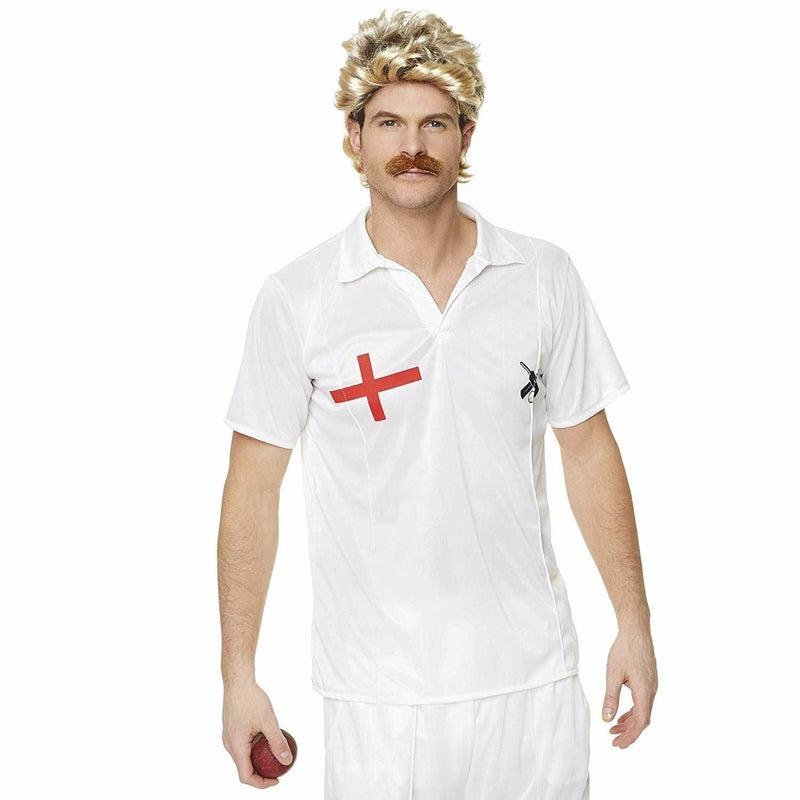 Mens English Cricket Player Costume Ian Beefy Botham Sports Fancy Dres ...