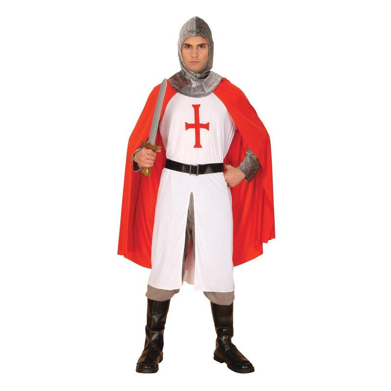 Mens Knight Crusader Costume Medieval St George King Arthur Fancy Dres ...