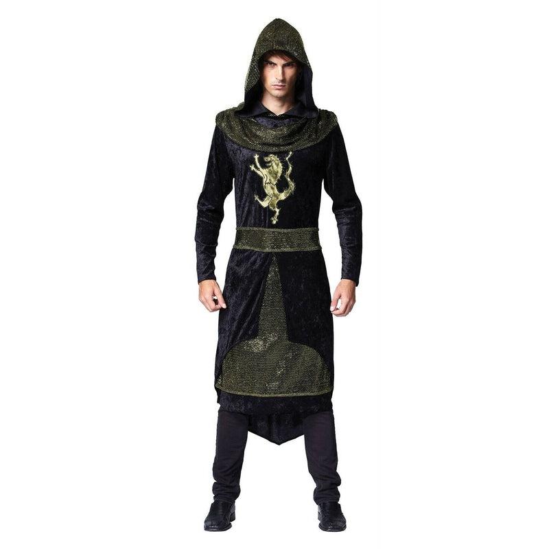 Mens Medieval Prince Knight Hooded Robe Game Of Thrones Fancy Dress Co ...