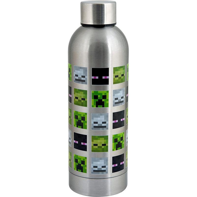 Minecraft Stainless Steel Creeper MOB HEADS Water Bottle (Silver) - The ...