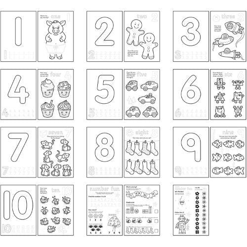 Number Counting Writing Colouring Educational Sticker Book - The Online ...