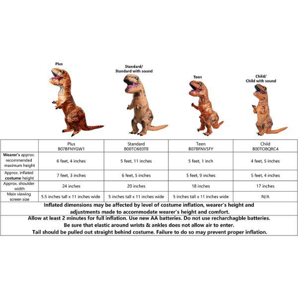 Rubies Jurassic Age T-Rex Child Unisex Inflatable Fancy Dress Costume ...