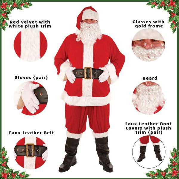 Wicked Costumes Father Christmas Santa Claus Suit Adult Unisex Fancy D ...